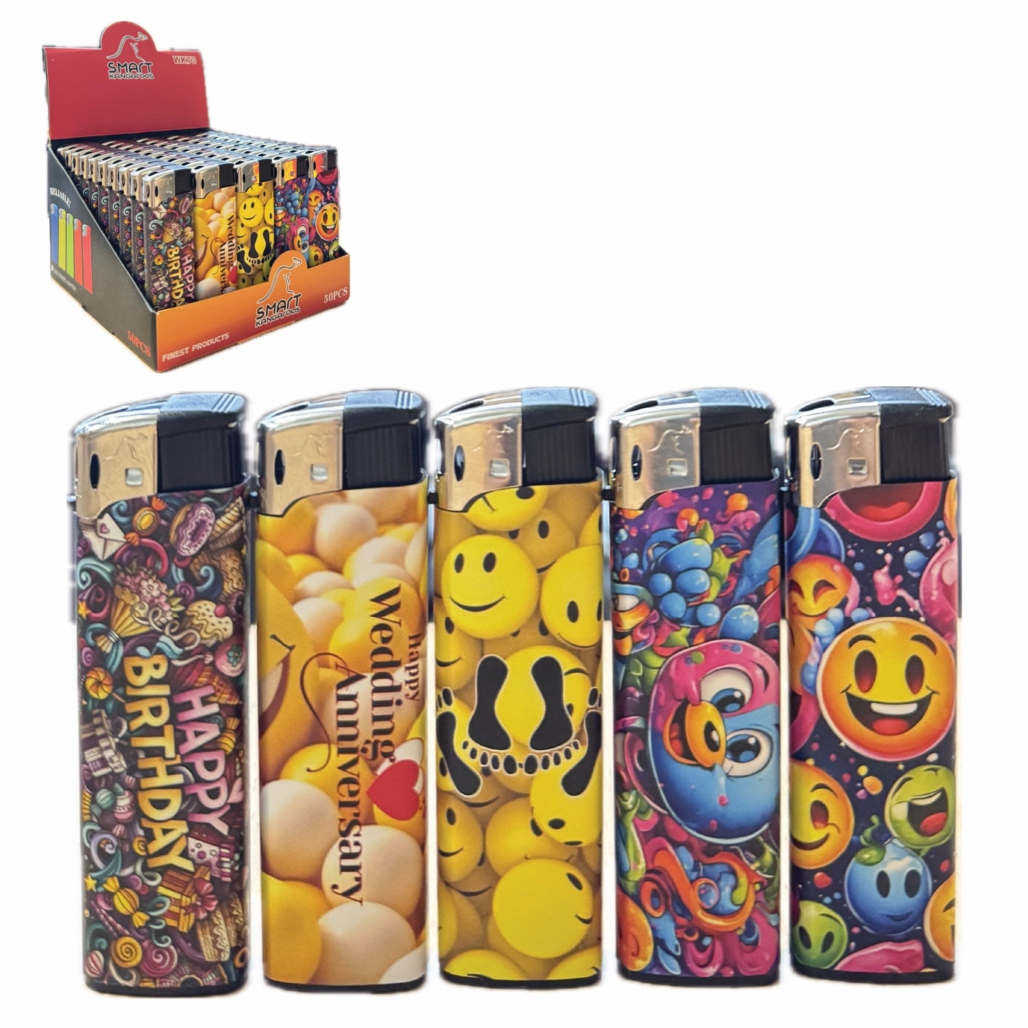 Lighter LG100L Electronic Smiley Face (50 Lighter/Tray) – Metro Wholesalers