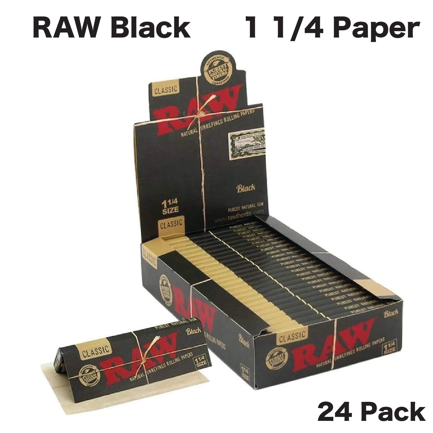 Raw Black 1 1/4 Paper Only (24 Booklets) – Metro Wholesalers